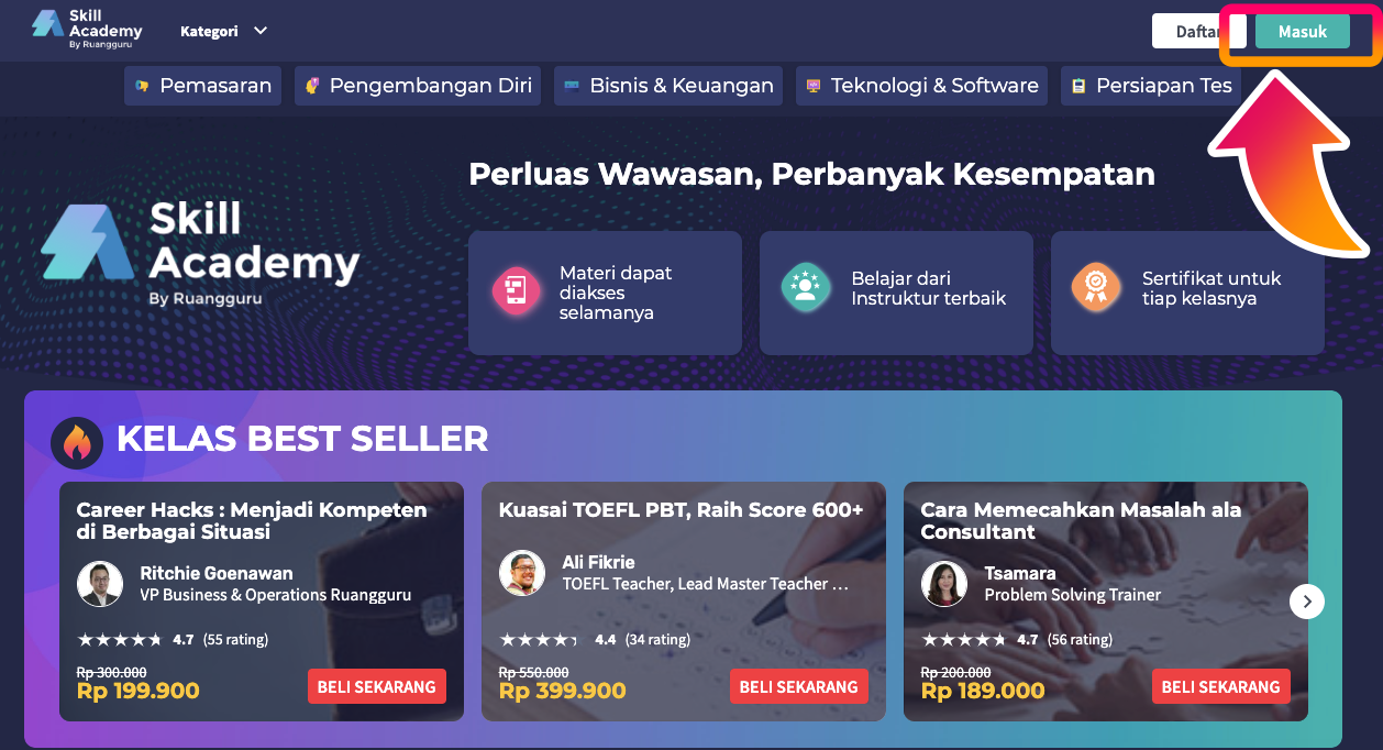 Cara Menggunakan Skill Academy | wirahadie.com